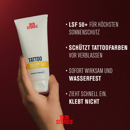 Skin Stories Tattoo Pflege Sonnenmilch LSF 50+, 100 ml dauerhaft ...