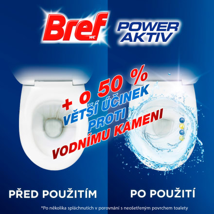 Bref WC blok Power Aktiv s vůní citronu 3x50 g, 150 g | dm.cz