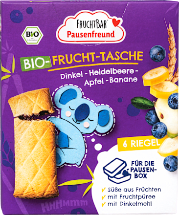FruchtBar Pausenfreund Kindersnack Pausenfreund Frucht-Tasche, Dinkel ...