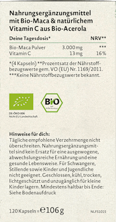 Nature Love Maca Schwarz Kapseln 120 St, 106 g dauerhaft günstig online ...