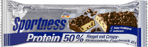 Sportness Proteinriegel Crispy Stracciatella, 45 g | dm.at