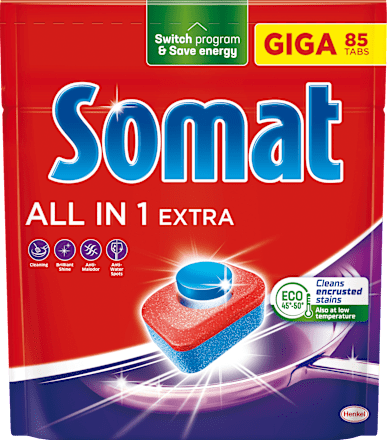 Somat All in One Extra tablete za mašinsko pranje suđa, 85 kom. trajno ...