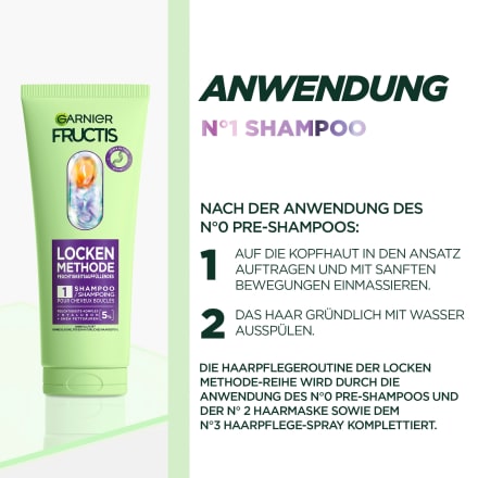 GARNIER FRUCTIS Shampoo Locken Methode Feuchtigkeit, 200 ml dauerhaft ...