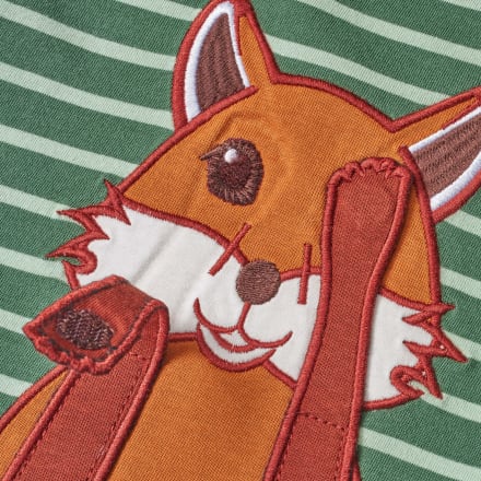 ALANA Langarmshirt mit 3D-Fuchs-Applikation, grün, Gr. 104, 1 St ...