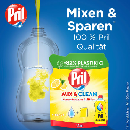 Pril Spülmittel Konzentrat Mix & Clean Zitrone, 160 ml dauerhaft ...