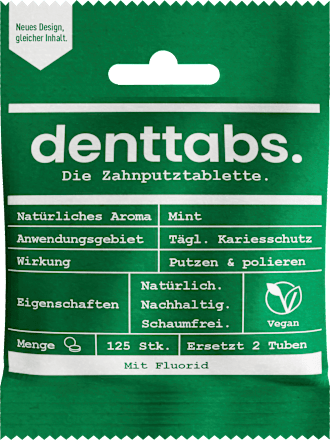 DENTTABS Zahnputztabletten mit Fluorid 125 St dauerhaft gunstig online kaufen dm