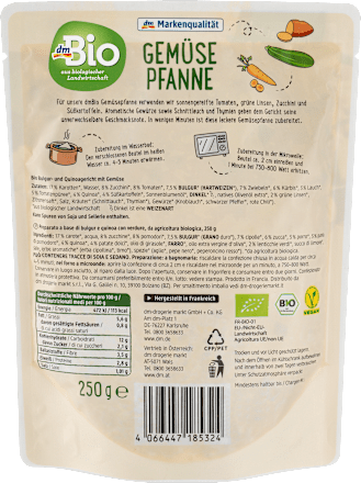 dmBio Gotovo jelo - Povrće sa bulgurom i kinoom, 250 g | dm.rs