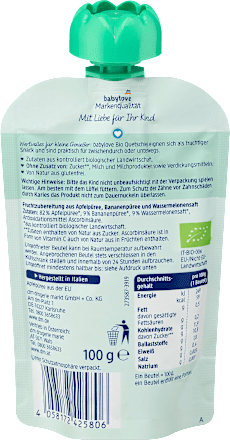 babylove Quetschie Wassermelone & Banane in Apfel ab 1 Jahr, 100 g dauerhaft günstig online ...