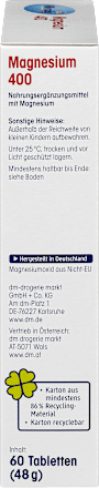 Mivolis Magnesium 400 Tabletten 60 St, 48 g dauerhaft günstig online ...