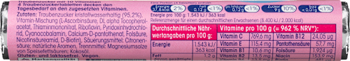Mivolis Traubenzucker, Himbeere mit 10 Vitaminen, 44 g dauerhaft ...