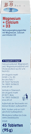 Mivolis Magnesium + Calcium + D3, Tabletten 45 St., 95 g dauerhaft ...