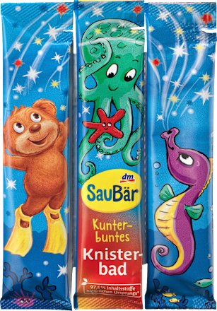 SauBär Pocnitori de baie colorate pentru copii, 15 g | dm.ro