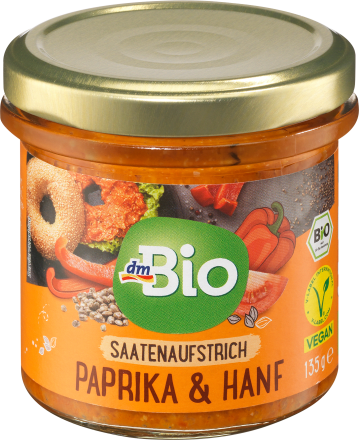 dmBio Bio namaz s papriko in konopljinimi semeni, 135 g | dm.si