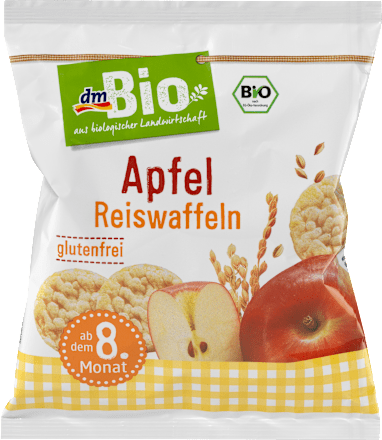 dmBio Waffeln, Snack Apfel Reiswaffeln ab dem 8. Monat, 35 g dauerhaft ...