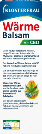 Klosterfrau Wärmebalsam mit CBD, 100 ml dauerhaft günstig online kaufen ...