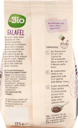 dmBio Fertigmischung Falafel, glutenfrei, 175 g dauerhaft günstig ...