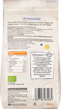 dmBio Kinderkekse Karottenkekse mit Dinkel, 100 g dauerhaft günstig ...