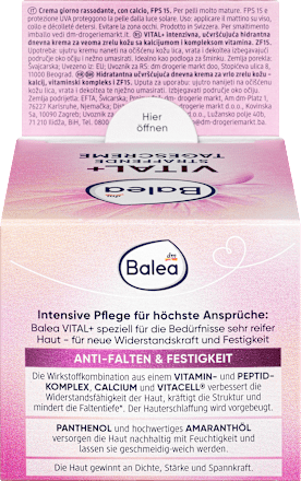 Balea Vital+ dnevna krema za lice SPF 15, 50 ml | dm-drogeriemarkt.ba