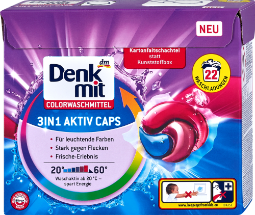 Denkmit 3IN1 ACTIVE CAPS - detergent u kapsulama za pranje šarenog veša, 22 bp | dm.rs