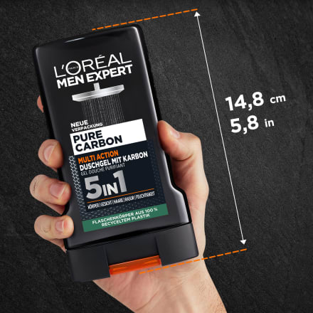 L'ORÉAL PARiS MEN EXPERT Duschgel Pure Carbon mit Karbon, Multi Action ...