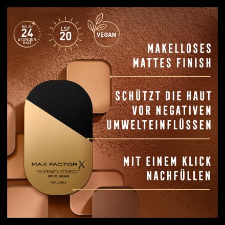 MAX FACTOR Foundation Facefinity Compact LSF 20, 003 Natural Rose ...