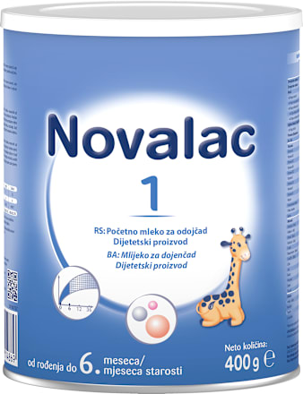Novalac Mliječna formula za bebe 1 od rođenja do 6 mj., 400 g | dm ...