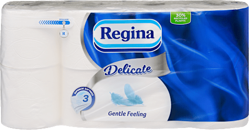 Regina Delicate toalettpapír, Gentle Feeling, 8 tekercs, 3 rétegű, 1 200 lap | dm.hu