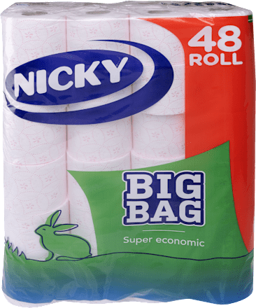 NICKY Big Bag toalettpapír, 48 tekercs, 2 rétegű, 6 720 lap | dm.hu