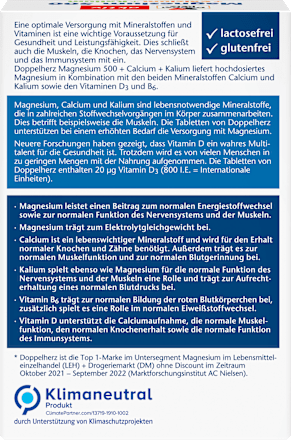 Doppelherz Magnesium 500 + Calcium + Kalium Tabletten 30 St, 69,6 g ...