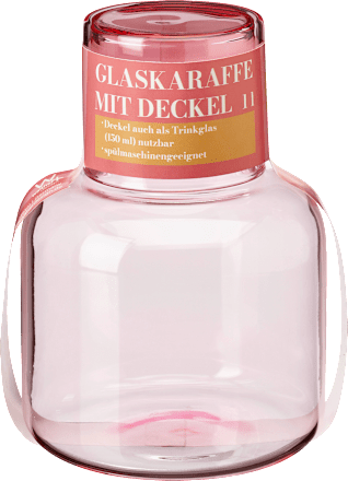 Dekorieren & Einrichten Karaffe aus Glas mit Deckel, rosa, 1 St ...