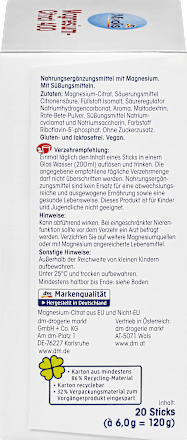 Mivolis Magnesium-Citrat, Granulat 20 Sticks, 120 g dauerhaft günstig ...