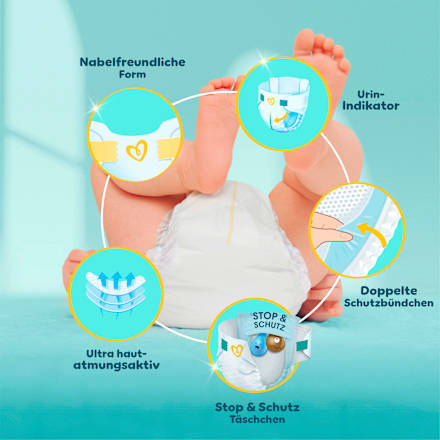 Pampers Windeln Premium Protection Gr.1 Newborn (2-5 kg), Halbmonatsbox ...