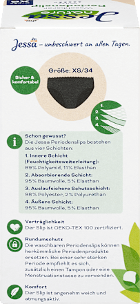 Jessa nature menstruační kalhotky pro silnou menstruaci XS, 1 ks | dm.cz