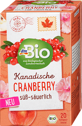 dmBio Früchtetee Kanadische Cranberry (20 Beutel), 40 g dauerhaft ...