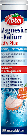 Abtei Brausetabletten Magnesium + Kalium Aktiv Plus, 15 St | dm.at