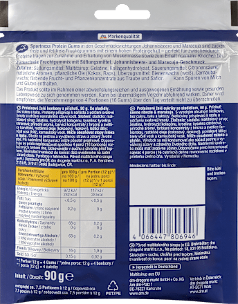 Sportness Protein Gums, Johannisbeere & Maracuja Geschmack, 90 g ...