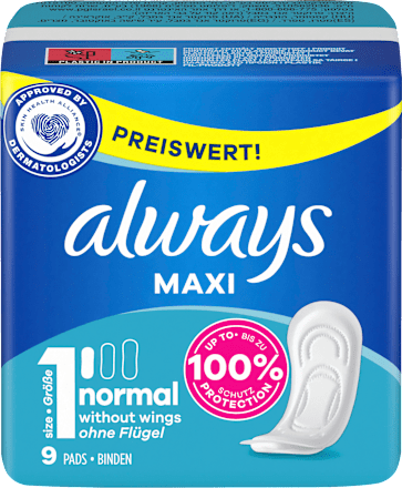 always Maxi-Binden Normal, 9 St dauerhaft günstig online kaufen | dm.de