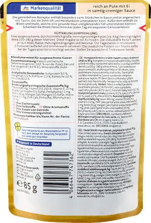 Dein Bestes Nassfutter Katze reich an Pute mit Ei in Sauce, Exquisit ...