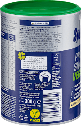 Sportness Proteinpulver, Protein Shake Vegan, Vanille Geschmack, 300 g ...