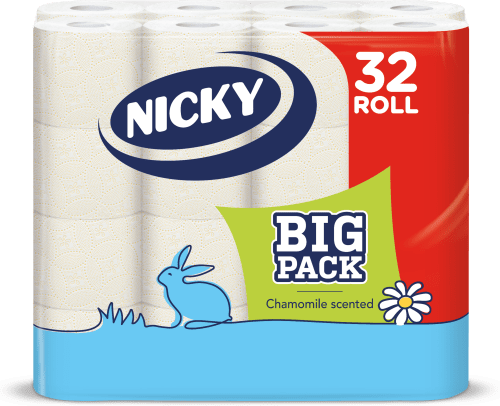 NICKY Big Pack toalettpapír, 32 tekercs, 3 rétegű, 3 840 lap | dm.hu
