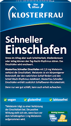 Klosterfrau Schneller Einschlafen Melatonin 2,0 mg Tabletten 30 St, 9,6 g dauerhaft günstig ...