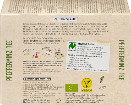 dmBio Kräutertee Pfefferminze (50 Beutel), 75 g dauerhaft günstig ...