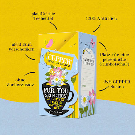 Cupper Tee Selection Box 8 Sorten "For You Selection" (24 Beutel), 43 g ...