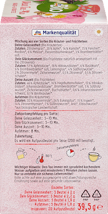 dmBio Tee-Mix, Kräuter- & Früchtetee 4 Sorten (20 Beutel), 39,5 g ...