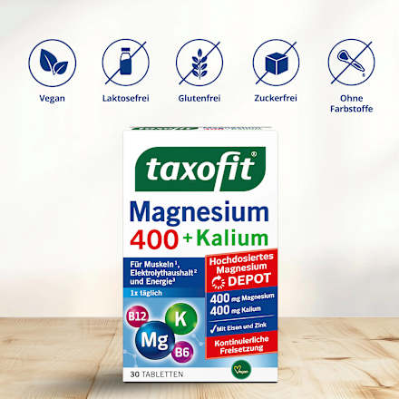 taxofit Magnesium 400 + Kalium Tabletten 30 St, 63 g dauerhaft günstig ...