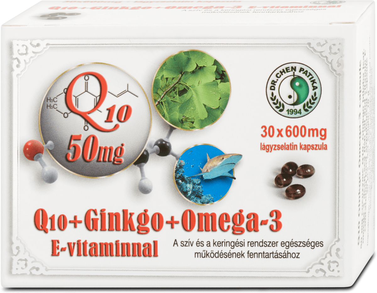 DR CHEN PATIKA Q10+ginkgo+omega-3 kapszula, 30 db | dm.hu