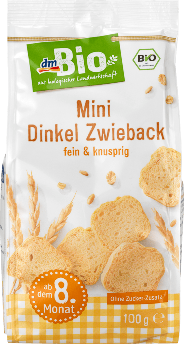 dmBio Snack Mini Dinkel Zwieback ab dem 8. Monat, 100 g dauerhaft ...