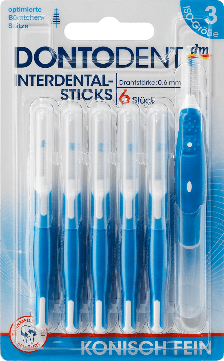 Dontodent Interdental Sticks blau 2,5-4,5 ISO 3, 6 St dauerhaft günstig ...