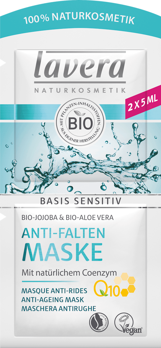 Lavera Maske Basis Sensitiv Q10 mit Bio-Jojoba, Bio-Aloe Vera & Coenzym Q10, 10 ml dauerhaft ...