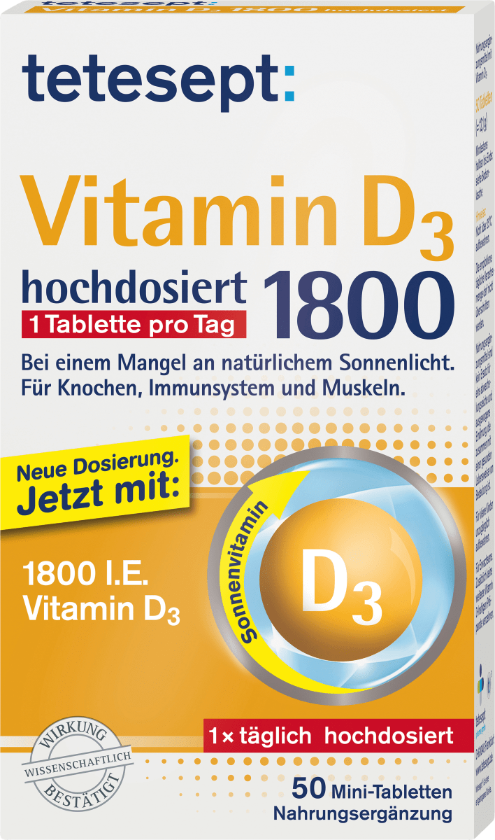 tetesept Vitamin D3 Tabletten 50 St., 12,1 g dauerhaft günstig online ...